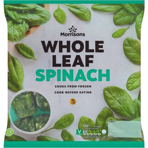 Morrisons Whole Leaf Spinach (850g) - Compare Prices & Where To Buy - Trolley.co.uk