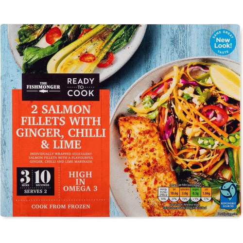 The Fishmonger Atlantic Salmon Fillets With Ginger Chilli & Lime ...