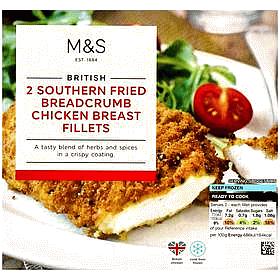 M&S British 2 Southern Fried Chicken Breast Fillets Frozen (220g ...