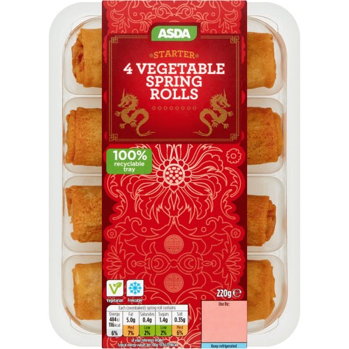 4 Vegetable Spring Rolls (220g) - Compare Prices & Where To Buy ...