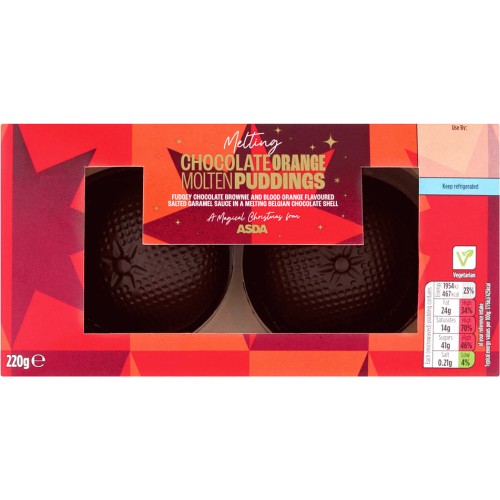 ASDA Melting Chocolate Orange Molten Puddings (220g) - Compare Prices ...
