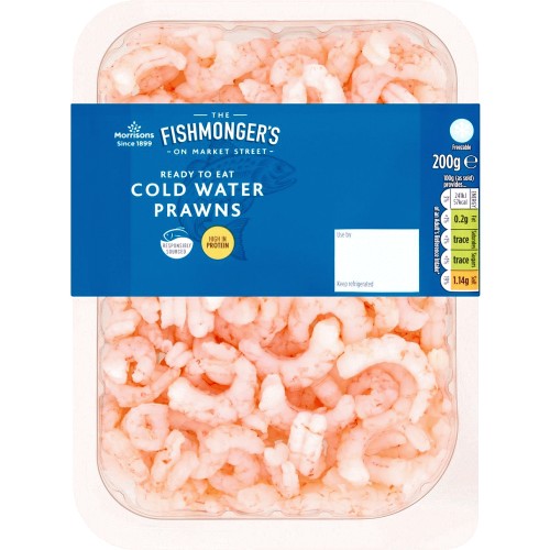Morrisons Fishmongers Cooked Large Cold Water Prawns (250g) - Compare ...
