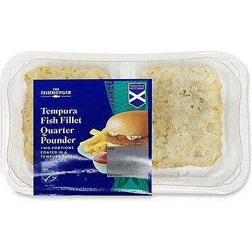 The Fishmonger Tempura Fish Fillet Quarter Pounder (227g) - Compare ...