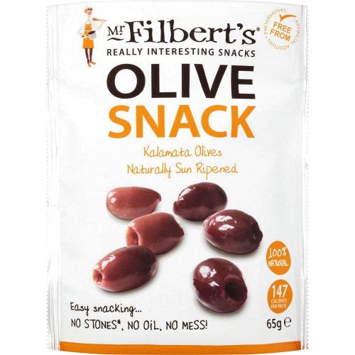 Mr Filberts Olive Snacks Pitted Kalamata Olives (65g) - Compare Prices ...