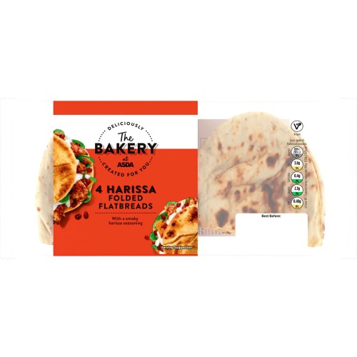 The BAKERY at ASDA 4 Harissa Folded Flatbreads (4 x 300g) - Compare ...