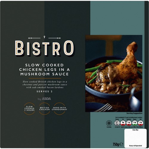 Bistro by ASDA Slow Cooked Chicken Legs in a Mushroom Sauce (750g ...