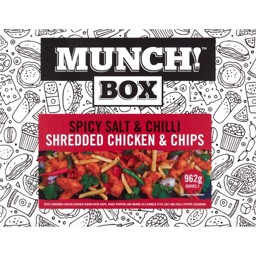 Munch! Box Spicy Salt & Chilli Shredded Chicken & Chips (962g ...
