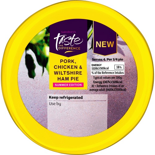 Sainsbury's Pork Chicken & Wiltshire Ham Pie Summer Edition Taste the ...