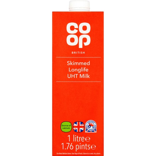 Co-op British Skimmed Longlife UHT Milk (1.76pts, 1l) - Compare Prices ...