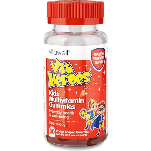Vitawell Vit Heroes Kids Multivitamin Gummies Superhero Strawberry ...