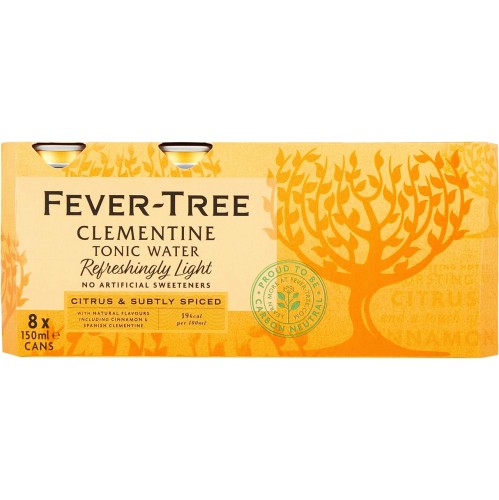 Fever-Tree Clementine & Cinnamon Tonic Cans (8 x 150ml) - Compare ...