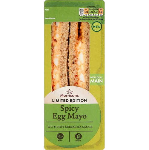 Morrisons Limited Edition Spicy Egg Mayo Sandwich (162g) - Compare ...