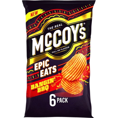 McCoy's BBQ Flavour Ridge Cut Crisps (6 x 25g) - Compare Prices & Where ...