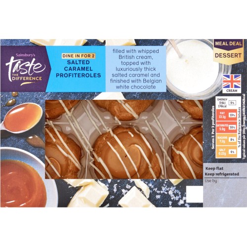 Sainsbury's Salted Caramel Profiteroles Taste the Difference (110g ...