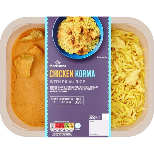Morrisons Chicken Korma & Pilau Rice (375g) - Compare Prices & Where To ...