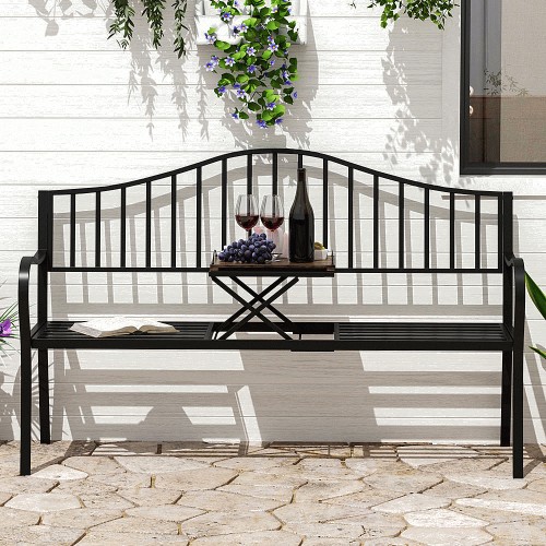 Outsunny 2 Seater Black Garden Bench - Compare Prices & Where To Buy ...