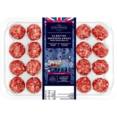 ASDA Extra Special 24 Aberdeen Angus Mini Meatballs (340g) - Compare ...