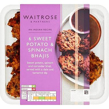 Waitrose Indian Sweet Potato and Spinach Bhajis220g (220g) - Compare ...
