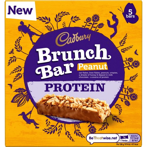 Cadbury Brunch Protein Peanut Cereal Bar (160g) - Compare Prices ...