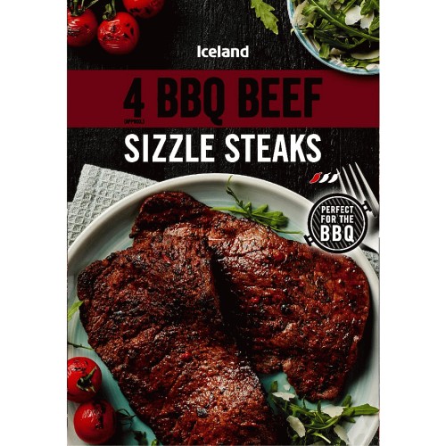 Iceland 4 (approx.) BBQ Beef Sizzle Steaks (240g) - Compare Prices ...