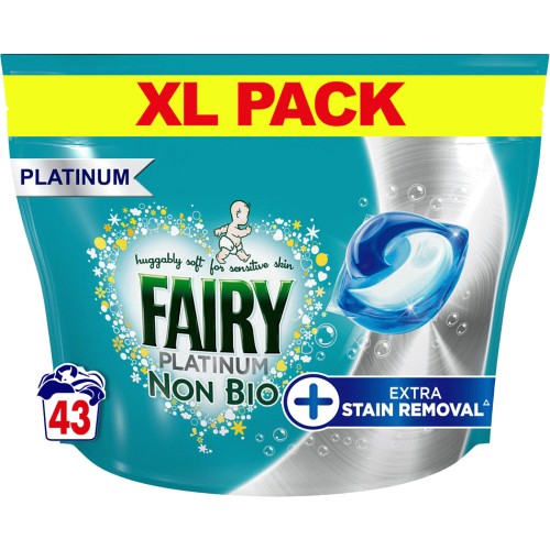 Fairy Non Bio Platinum Pods Washing Liquid Capsules 43 Washes (43 ...