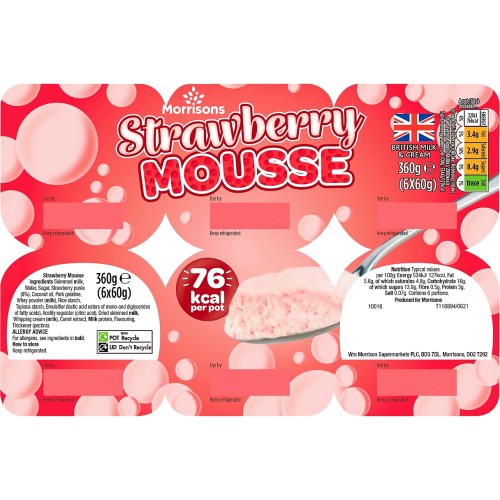 Ski Strawberry Mousse with Strawberry Sauce (4 x 60g) - Compare Prices ...
