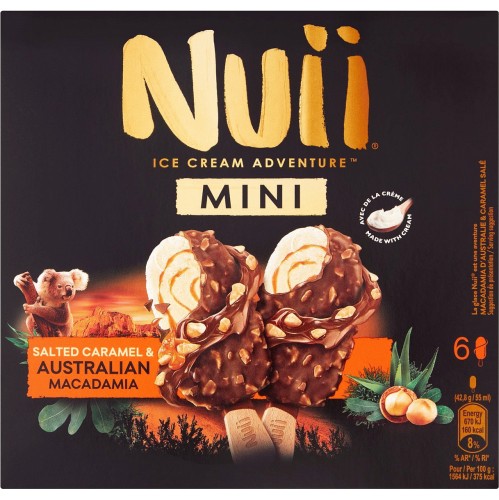 Nuii Salted Caramel & Australian Macadamia Ice Cream (3 x 90ml ...