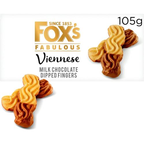 Fox's Viennese Milk Chocolate Dipped Finger Biscuits (105g) - Compare ...
