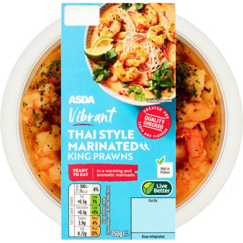 ASDA Vibrant Thai Style Marinated King Prawns (150g) - Compare Prices ...