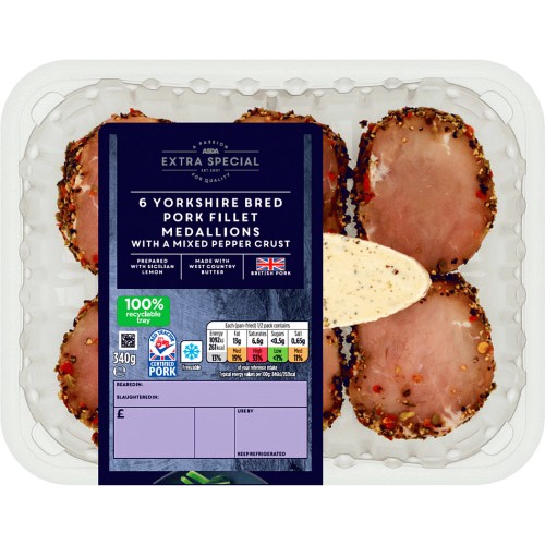ASDA Extra Special 6 Yorkshire Bred Pork Fillet Medallions with a Mixed ...