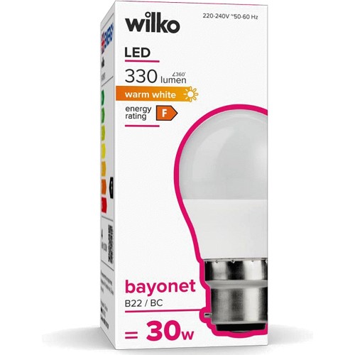 Wilko Bayonet B22 BC LED 330 Lumens Round Light Bulb (1) - Compare ...