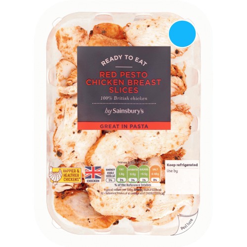 Sainsbury's Red Pesto Sliced British Chicken Breast (Ready to Eat ...
